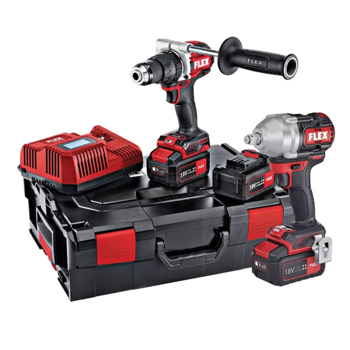 Flex Cordless Brushless 1/2″ Impact Wrench & Impact Drill Driver 18V ...